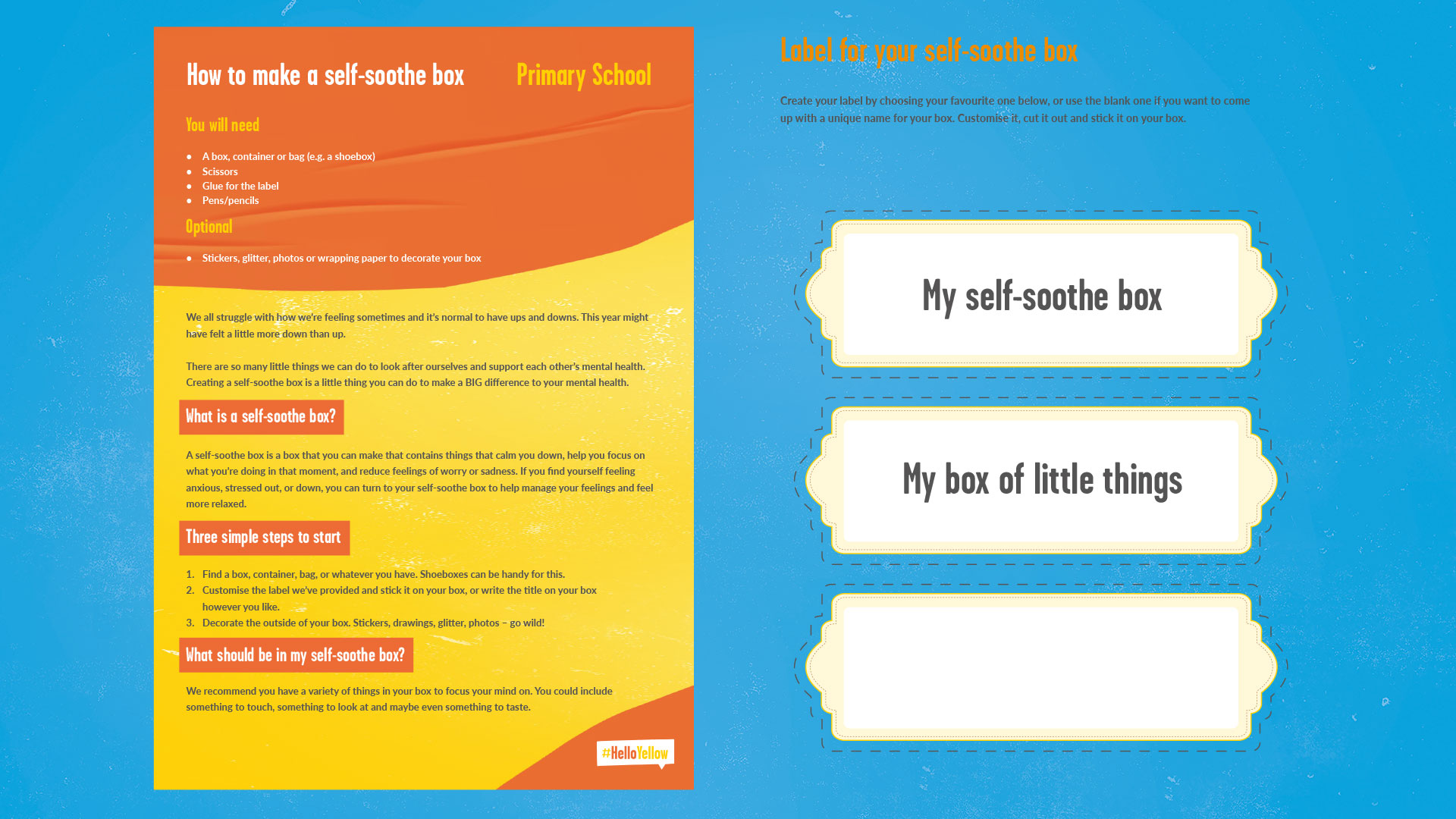 #HelloYellow Resources | World Mental Health Day | YoungMinds (UAT)